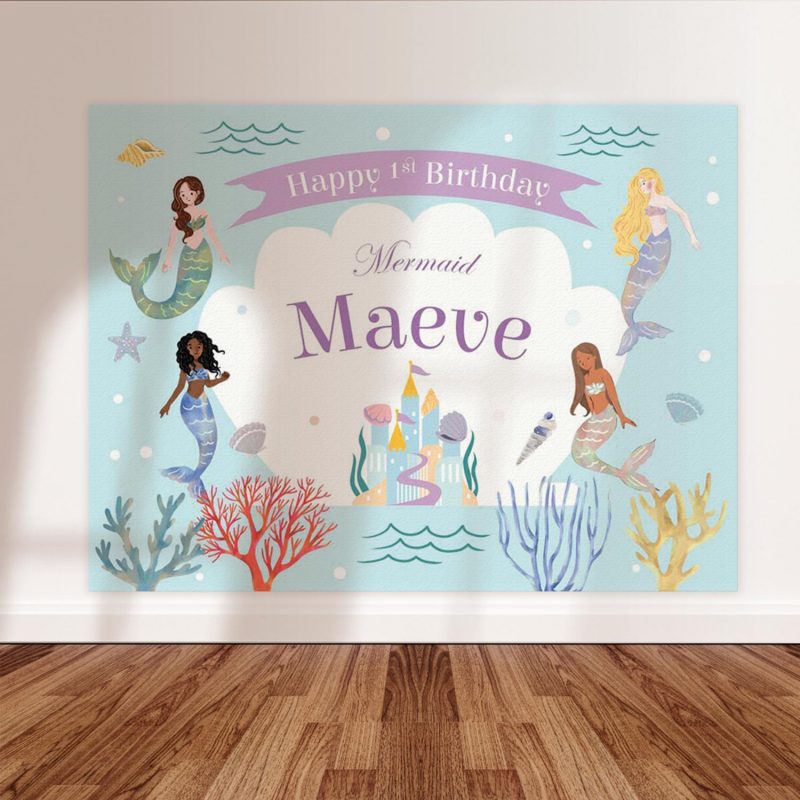 Popobell Studio | Mermaid Backdrop Printable