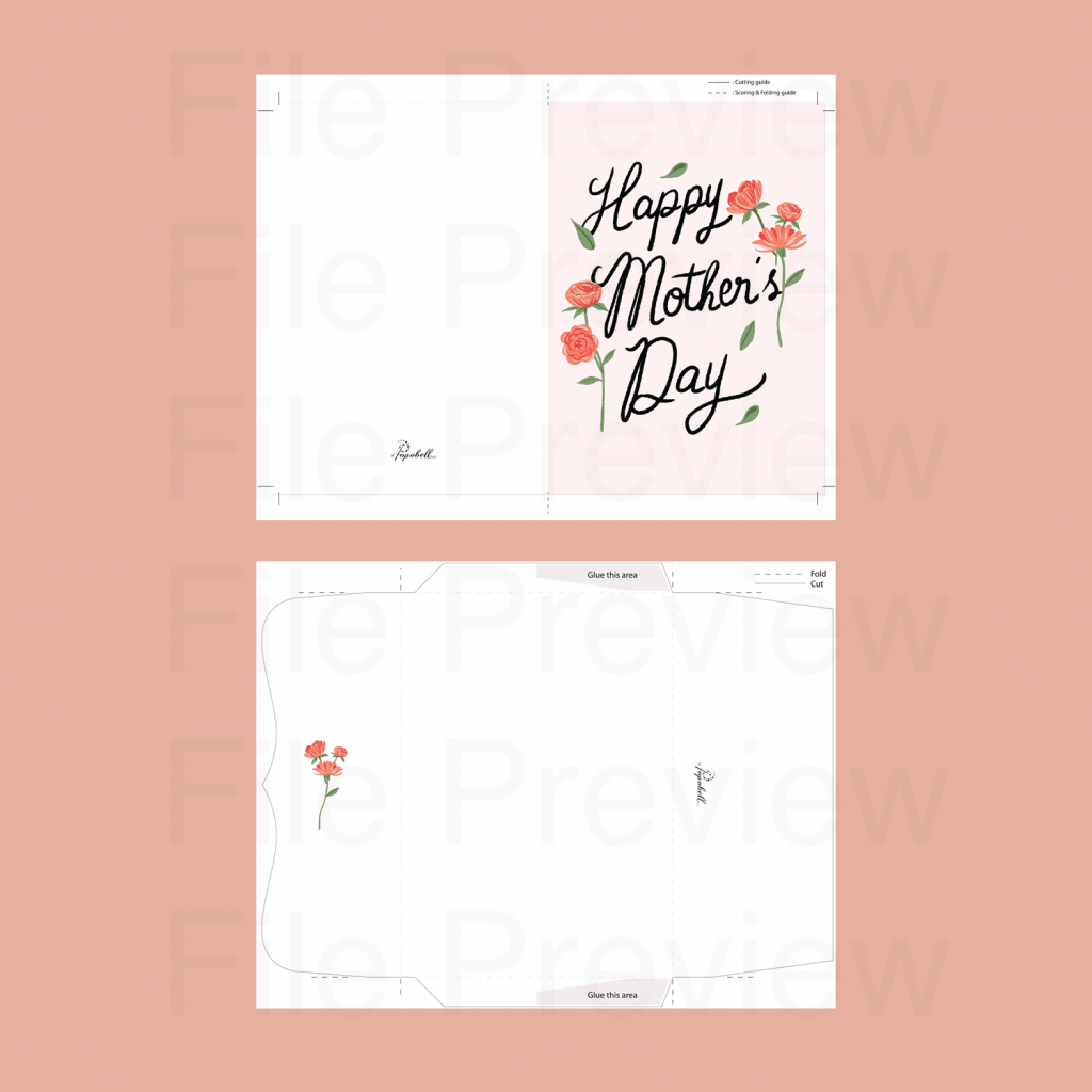 “Happy Mother’s Day” Greeting Card Printable – Popobell Studio