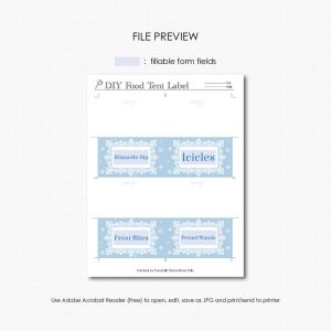 Popobell Studio | Winter Theme Food Tent Labels Printable