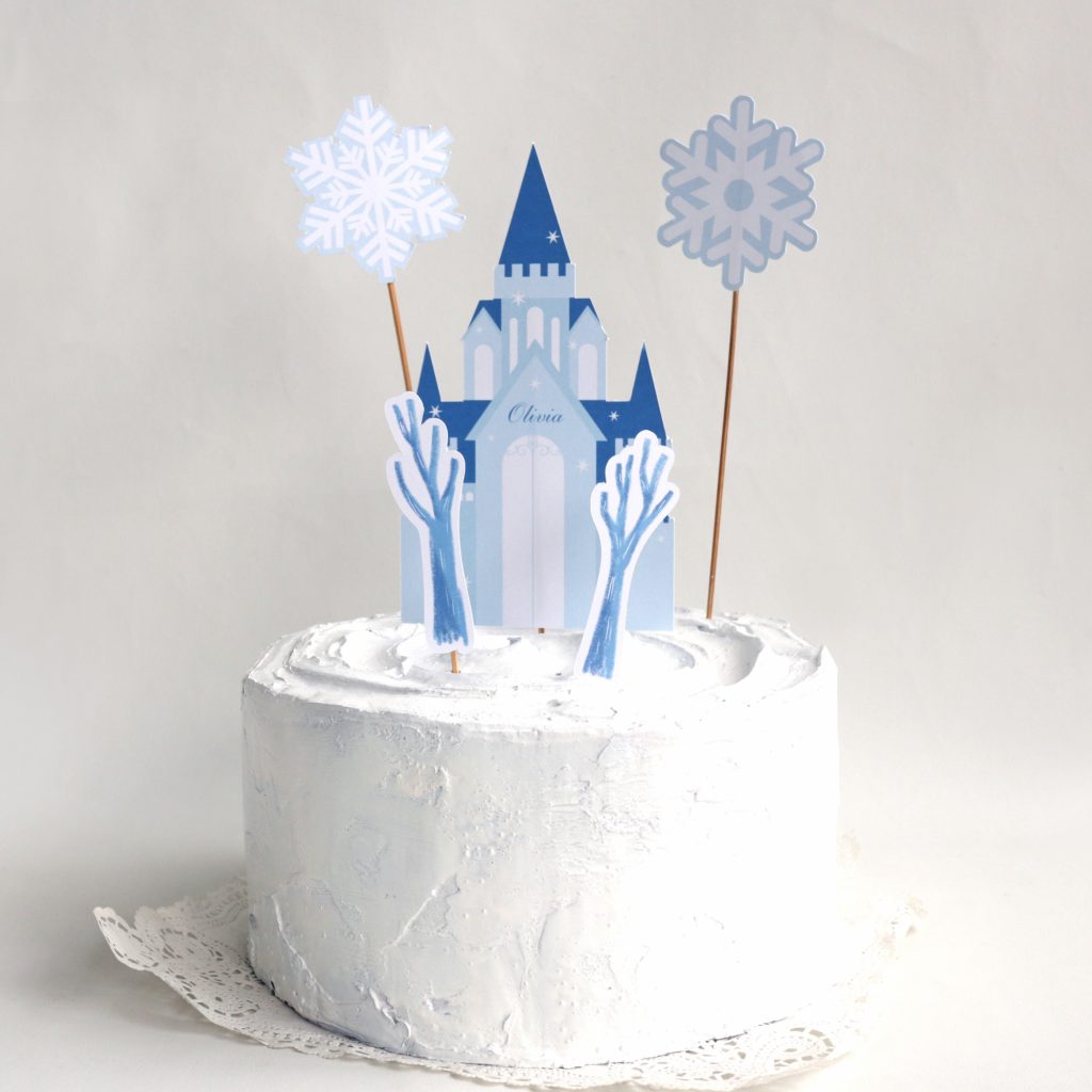 Popobell Studio | Snow Queen Castle Cake Topper Printable