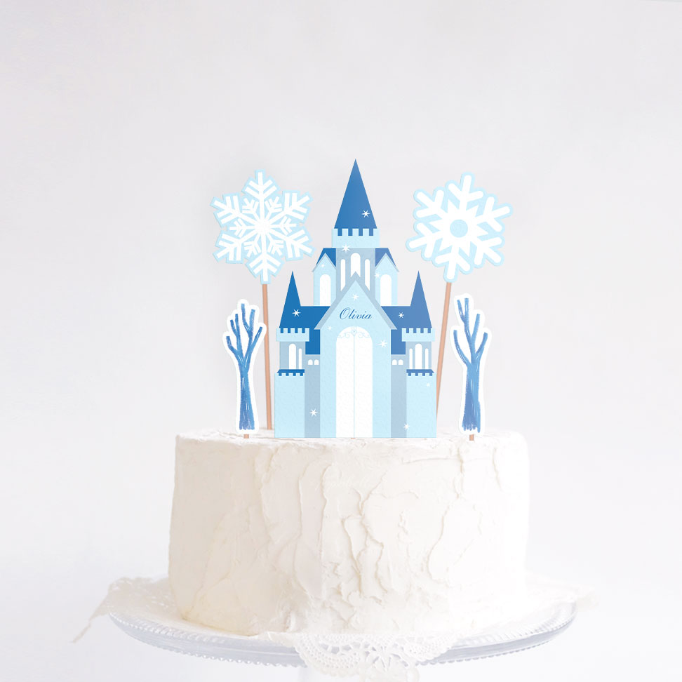 Snow Queen Castle Cake Topper Printable – Popobell Studio