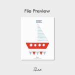 Nautical Cake Topper Printable | Editable Canva Template – Popobell Studio