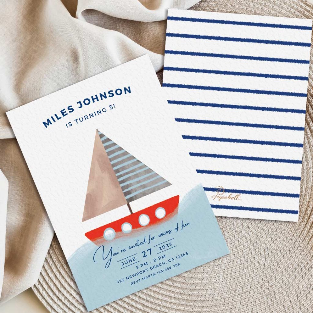 Popobell Studio | Nautical Invitation 5×7 Printable | Editable Canva ...