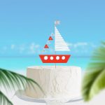 Popobell Studio | Nautical Cake Topper Printable | Editable Canva Template