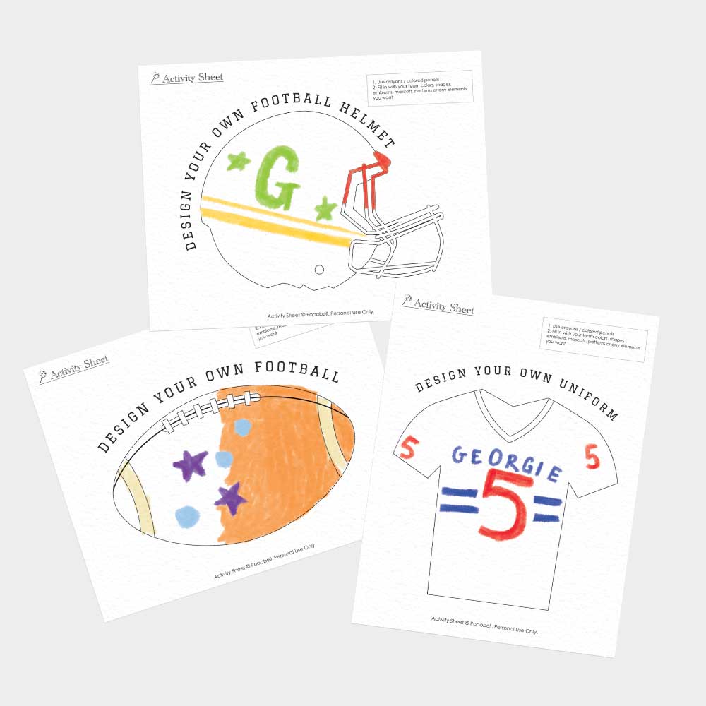 Popobell Studio | Football Activity Sheets Printable